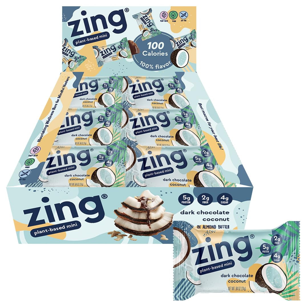 Zing Bars 100 Calorie, Moist and Delicious, Dark Chocolate Coconut, (18 ...