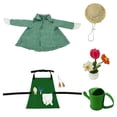 23in Gardening Porch Goose Outfit Set with Gingham Shirt,Apron & Straw ...
