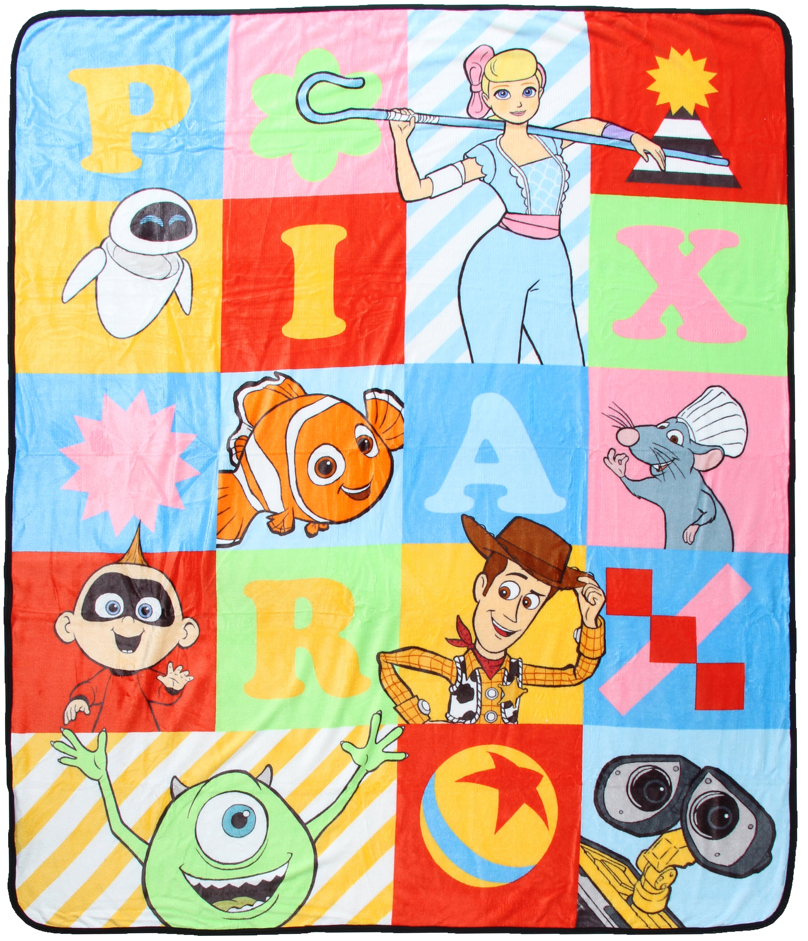 Disney Pixar Character Quilt Pattern Silk Touch Throw Blanket 50" x 60 ...