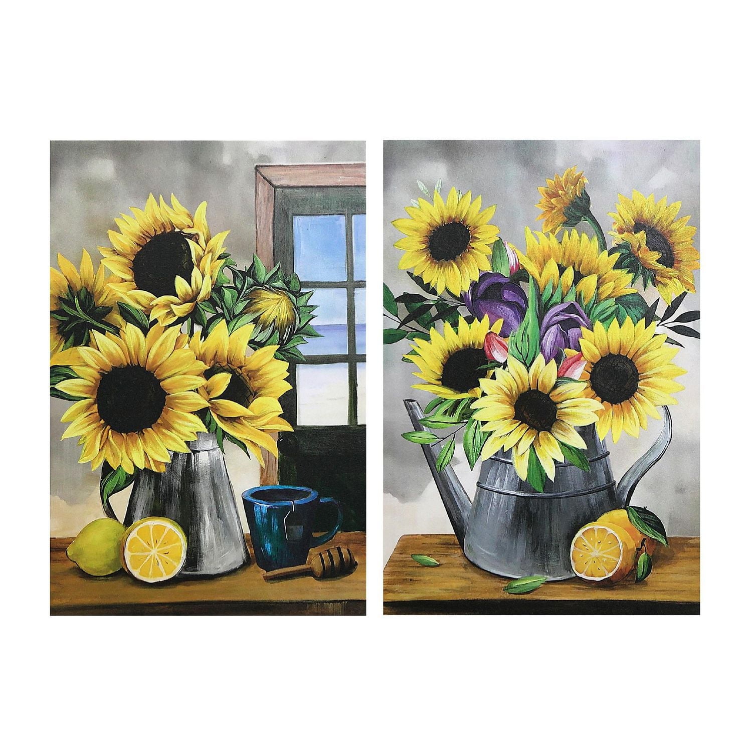 Click here for Ih Casadécor Canvas Wall Art Sunflower And Lemons... prices
