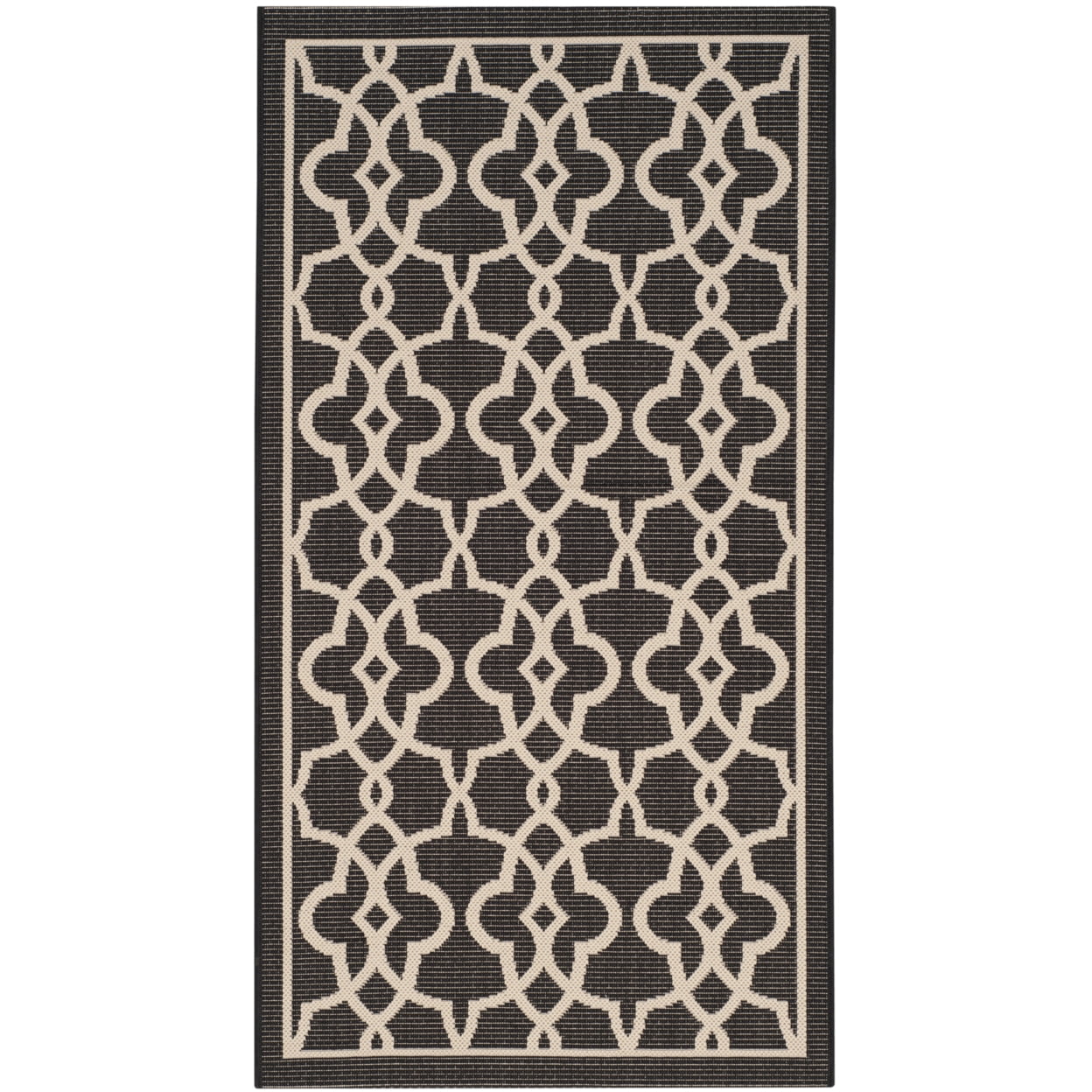 SAFAVIEH Indoor Outdoor CY6071-266 Courtyard Black / Beige Rug ...