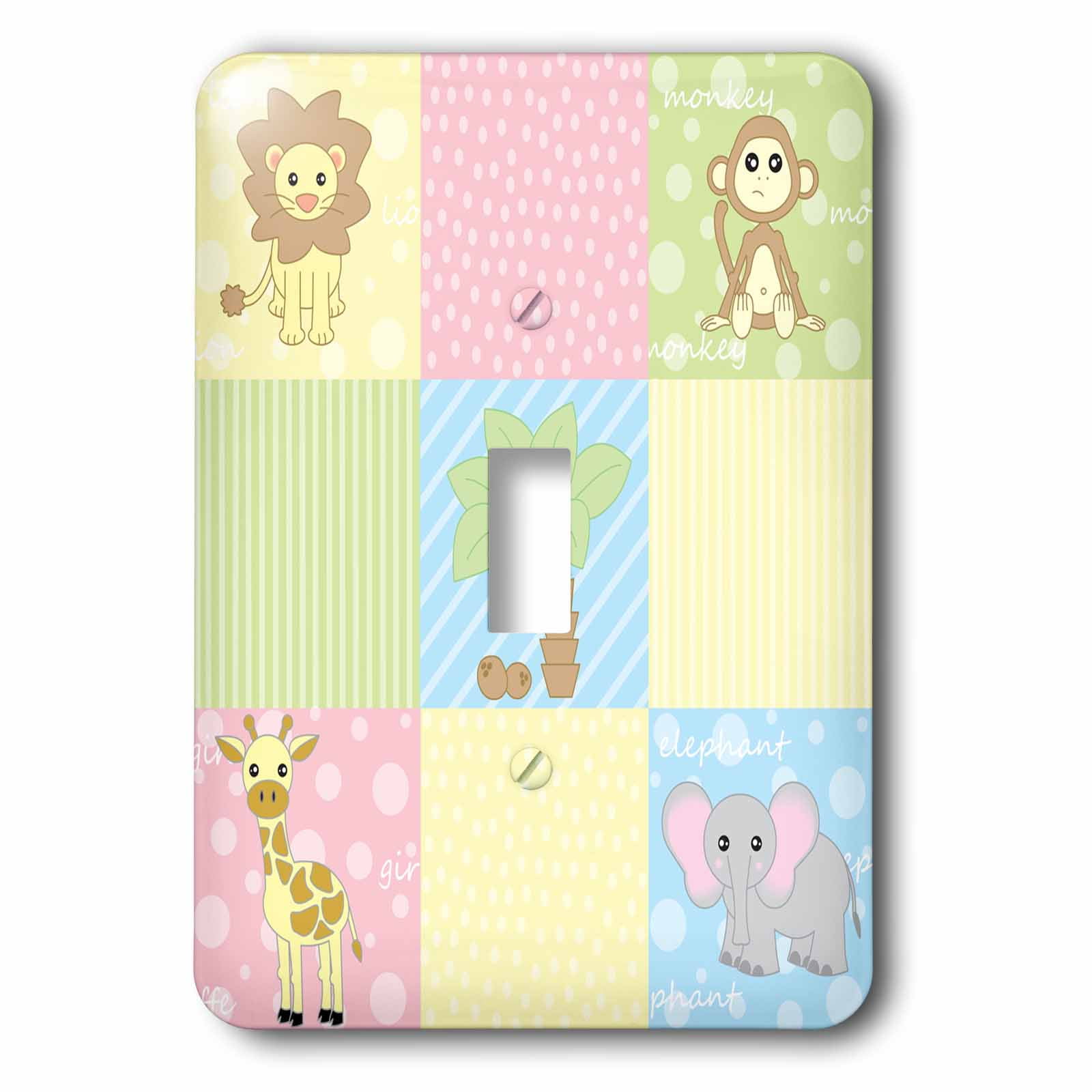 Baby Jungle Animals Print Pastels single toggle switch lsp-13839-1 ...
