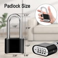 2pcs-Long-Black Combination Padlock 4-digit Heavy Duty Outdoor Use For ...