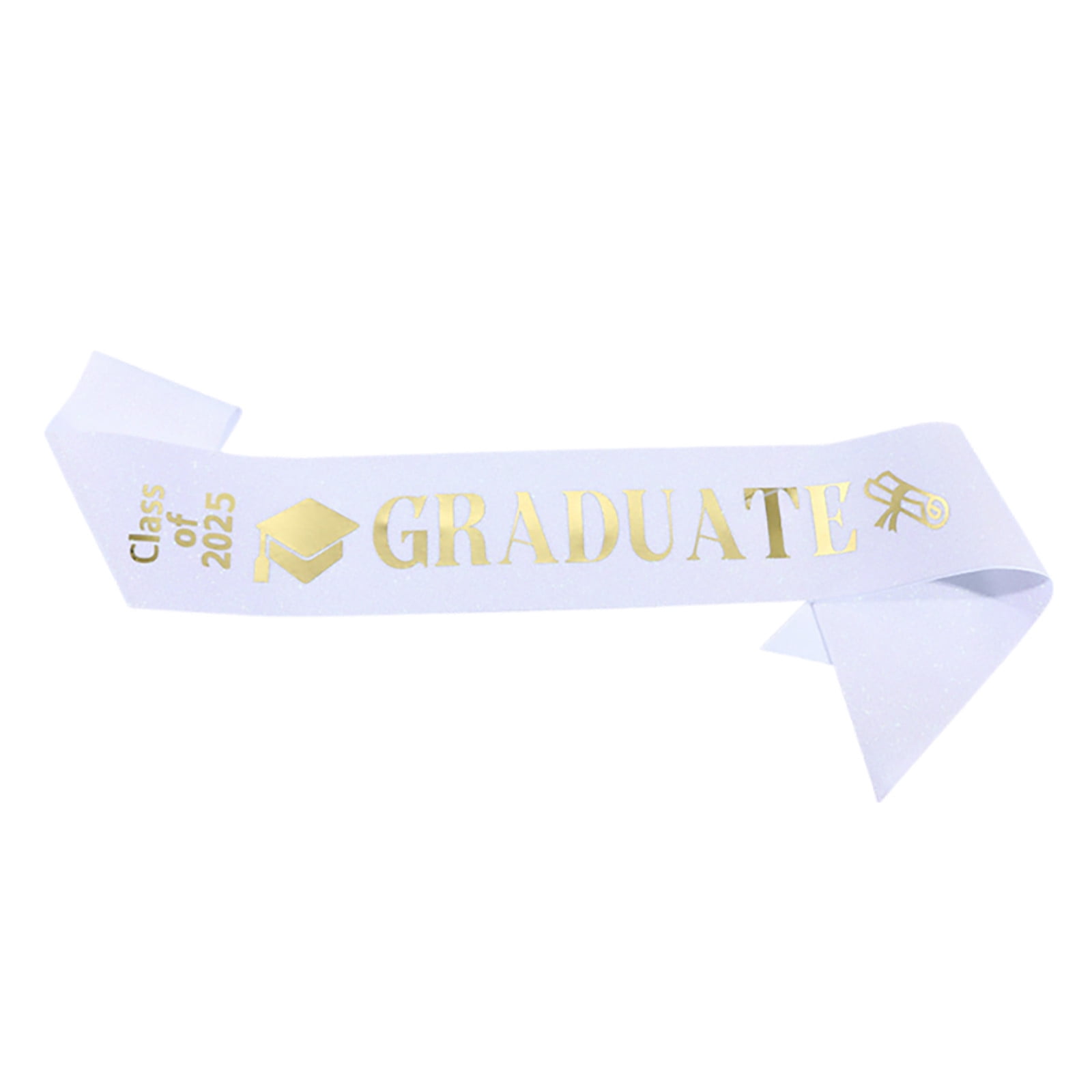 Black I Graduated Satin Sash With Gold Glitter Letters Class Of 2025 ...