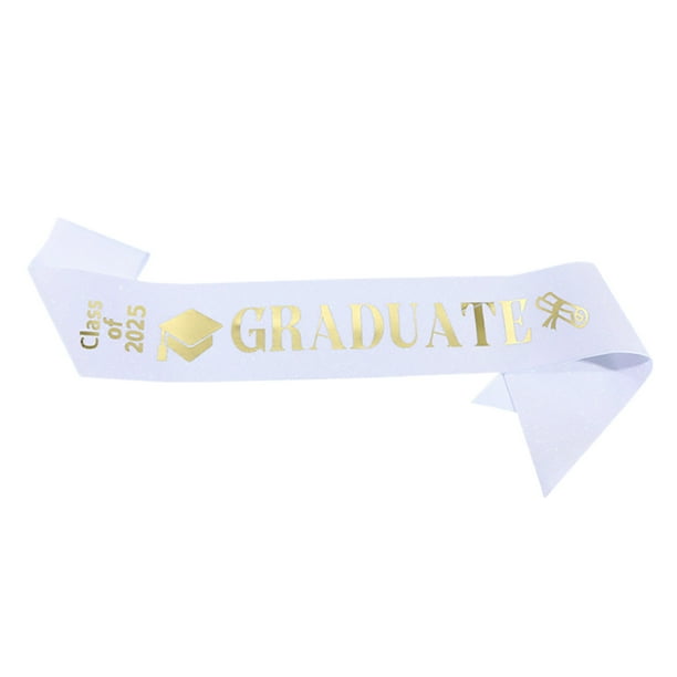 DHGDJ54G Black I Graduated Satin Sash With Gold Glitter Letters Class ...