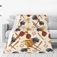 Baseball Flannel Blanket, Brown Sports Throw, Soft Fuzzy Plush Cozy ...
