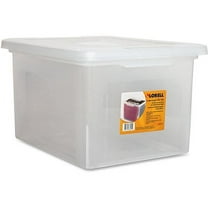 Storex Tote Clear Storage Box with Lid for Paper Document File, Legal ...