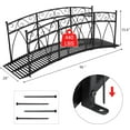 8 Ft Metal Garden Bridge with Safety Patterned Siderails Outdoor ...