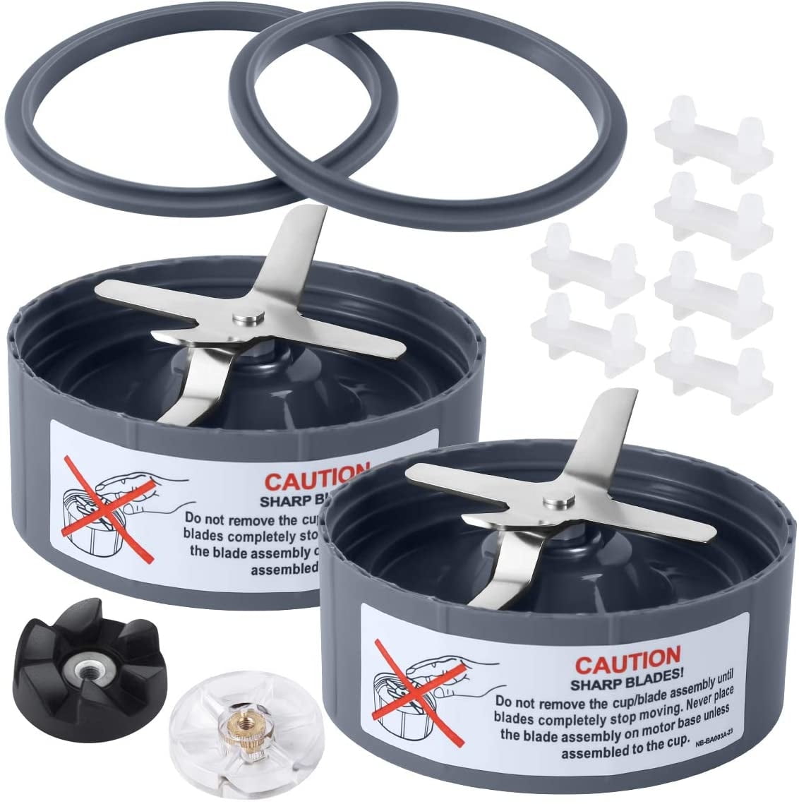 2 paquete de repuestos de cuchillas extractoras para NutriBullet que se ajustan a la batidora ...