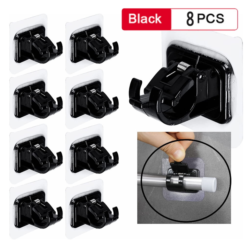 Self Adhesive Curtain Rod Bracket No Drill Drapery Hooks Holder Plastic ...