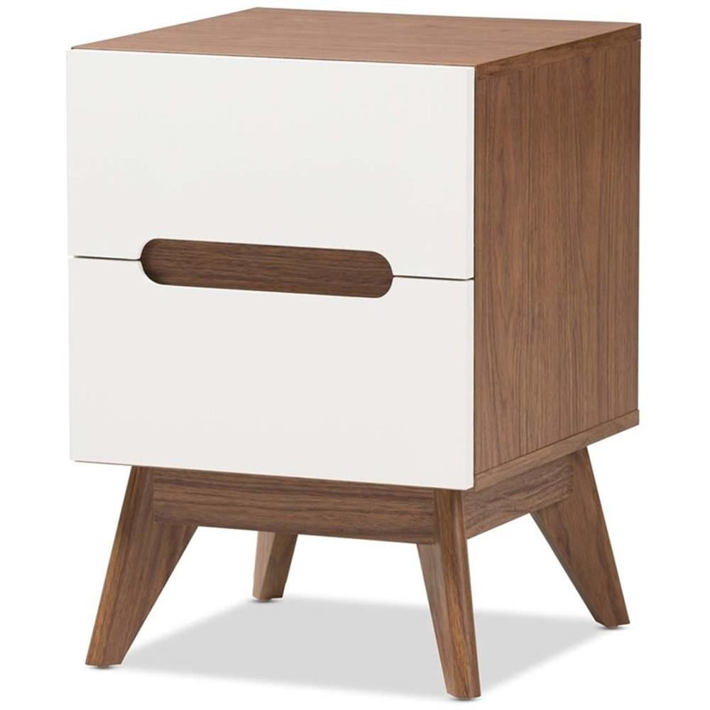 Click here for Bowery Hill Mid-Century 2 Drawer Nightstand In Whi... prices