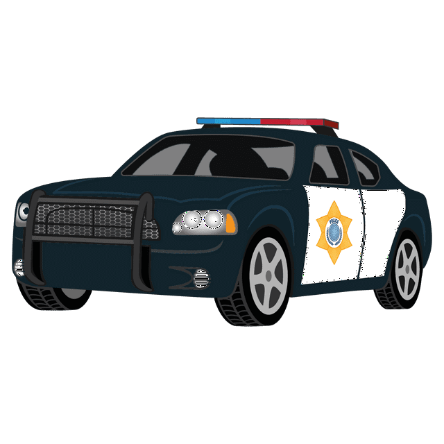 Police Car Artwork Vinyl Wall Decal - Cop Vehicle for 911 Emergecy Wall ...
