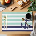Blue Anchor Cotton Linen Placemats Set of 8, Costal Mint Green White ...