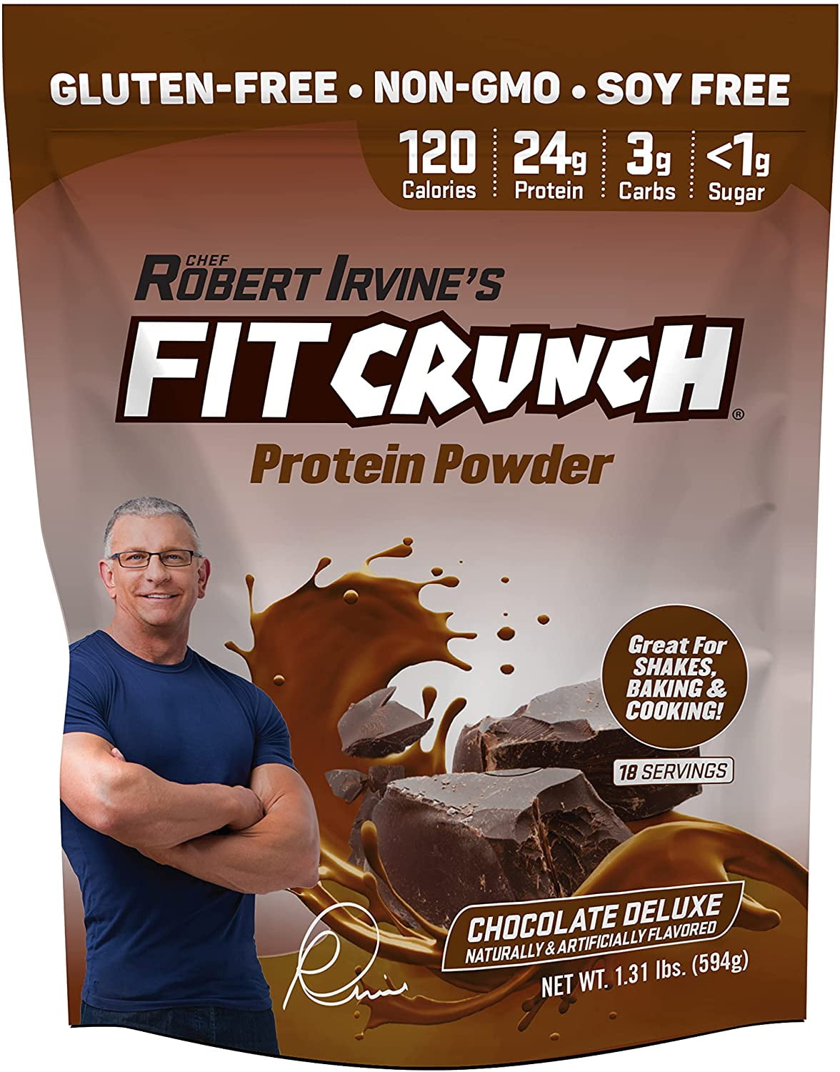 Fit Crunch Protein Powder, Chocolate Deluxe, 25g Protein, 18 Servings ...