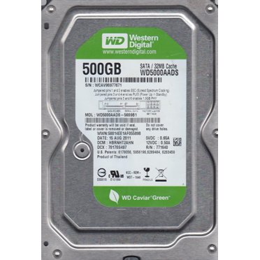 WD5000AVVS-63ZWB0, DCM DBRCNT2MHN, Western Digital 500GB SATA 3.5 Hard Drive - Walmart.com