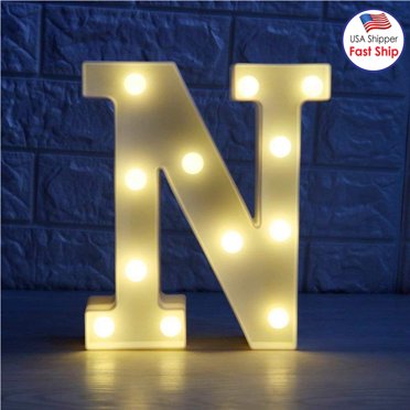 Efavormart 6" 3D Gold Marquee Letters 5 LED Light Up Letters Warm White ...