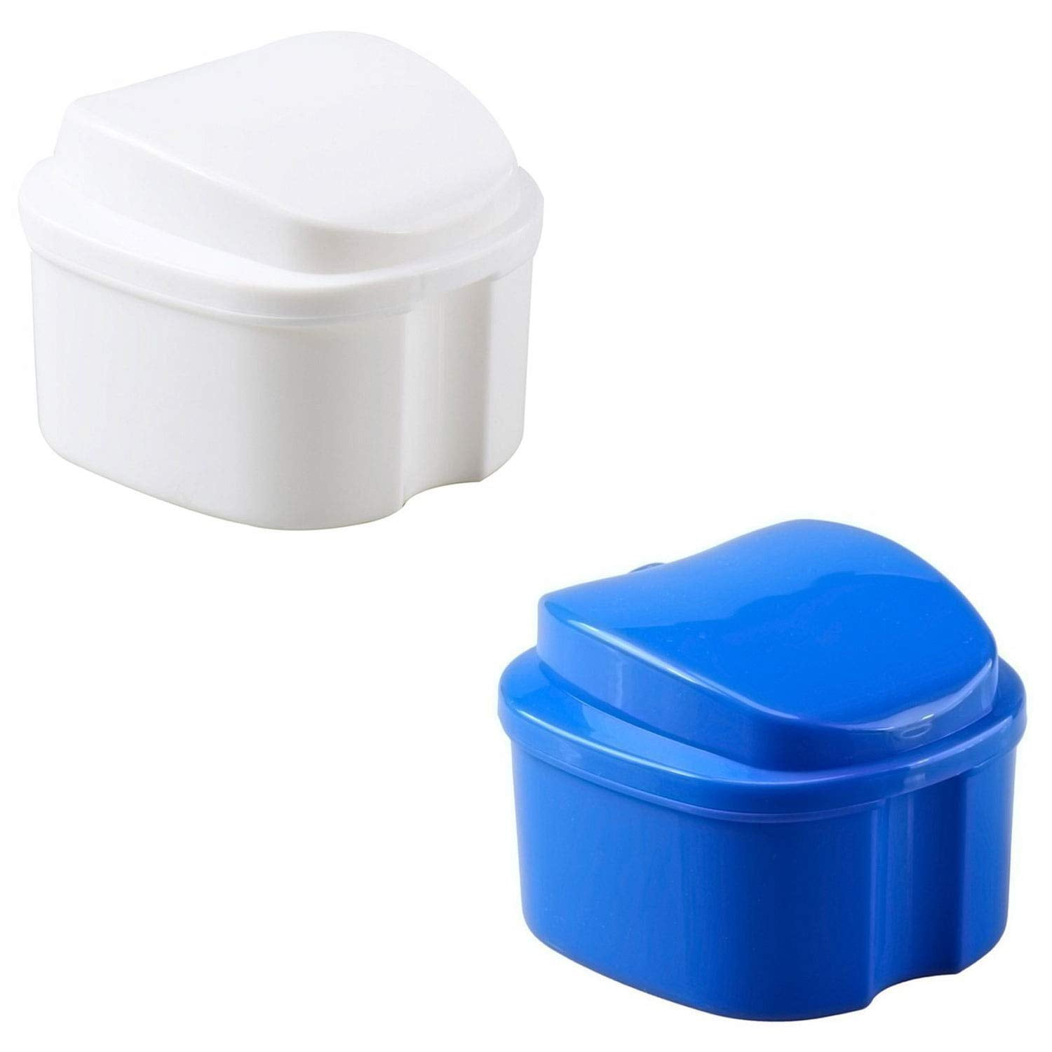 2 Pack Colors Denture Bath Case Cup Box Holder Storage Soak Container ...