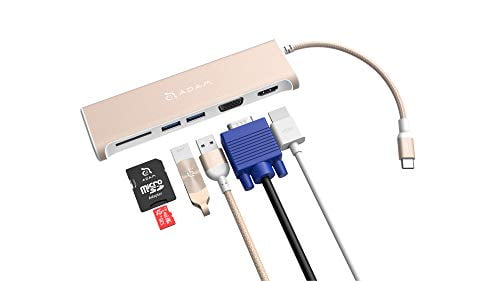 ADAM elements 4-in-1 USB C Hub - 4K USB C to HDMI - SD Card Reader - 2 ...