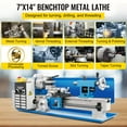KFFKFF Mini Metal Lathe, 7"x14" Benchtop Metal Lathe, with 3-jaw Chuck ...