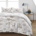 4 Piece Duvet Cover Set Queen, Pastoral Farmhouse Forest Elk ...