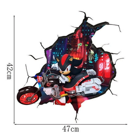 Sonic The Hedgehog Wall Sticker Kids Room Graffiti Decoration 3d Broken ...