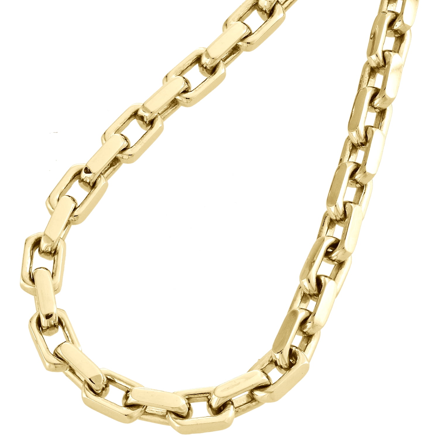 14K Yellow Gold Solid Handmade Rectangle Square Link Chain 5.75mm ...