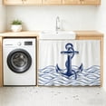 Blue White Anchor Cabinet Curtains for Kitchen 10"W x 11"L, Nautical ...