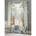 Animals Eucalyptus Leaves Sheer Curtains for Living Room Bedroom Green ...
