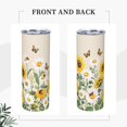 20oz Sunflower Daisy Bee Butterfly Tumbler with Straw Floral Insulated ...