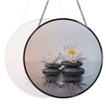 Chilfamy Round Stained Glass Window Suncatcher, Lotus Flowers And ...