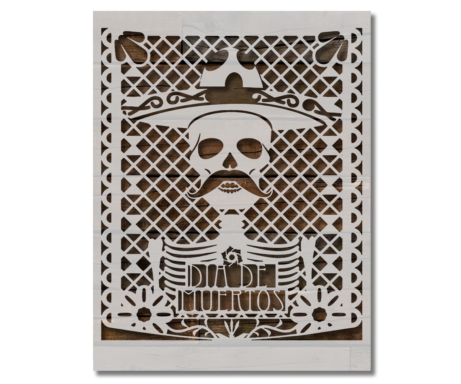 Papel Picado Dia De Muertos Day of the Dead Stencil Template Reusable 8 ...