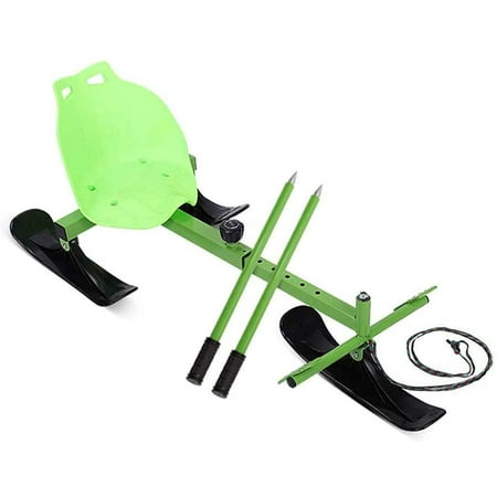 Snow Racer Sled, Winter Fun Sports Steel Ski and Skating Sled with Ski ...