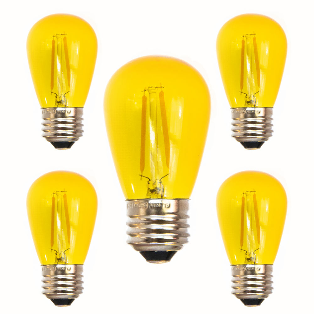 Yellow S14 LED Filament Bulbs - Box of 5 - Walmart.com