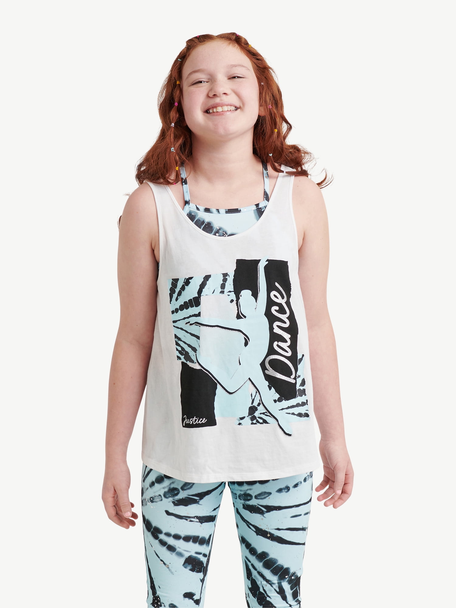 Justice Girls Dance and Gymnastics Tank Top with Built In Bra, Sizes XS ...
