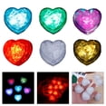 12pcs Water Activated Flashing Multicolor Heart Shape Ice Cubes Drink ...