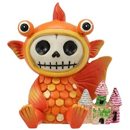 Ebros Aquarium Big Eyed Goldfish Furry Bones with Colorful Underwater ...