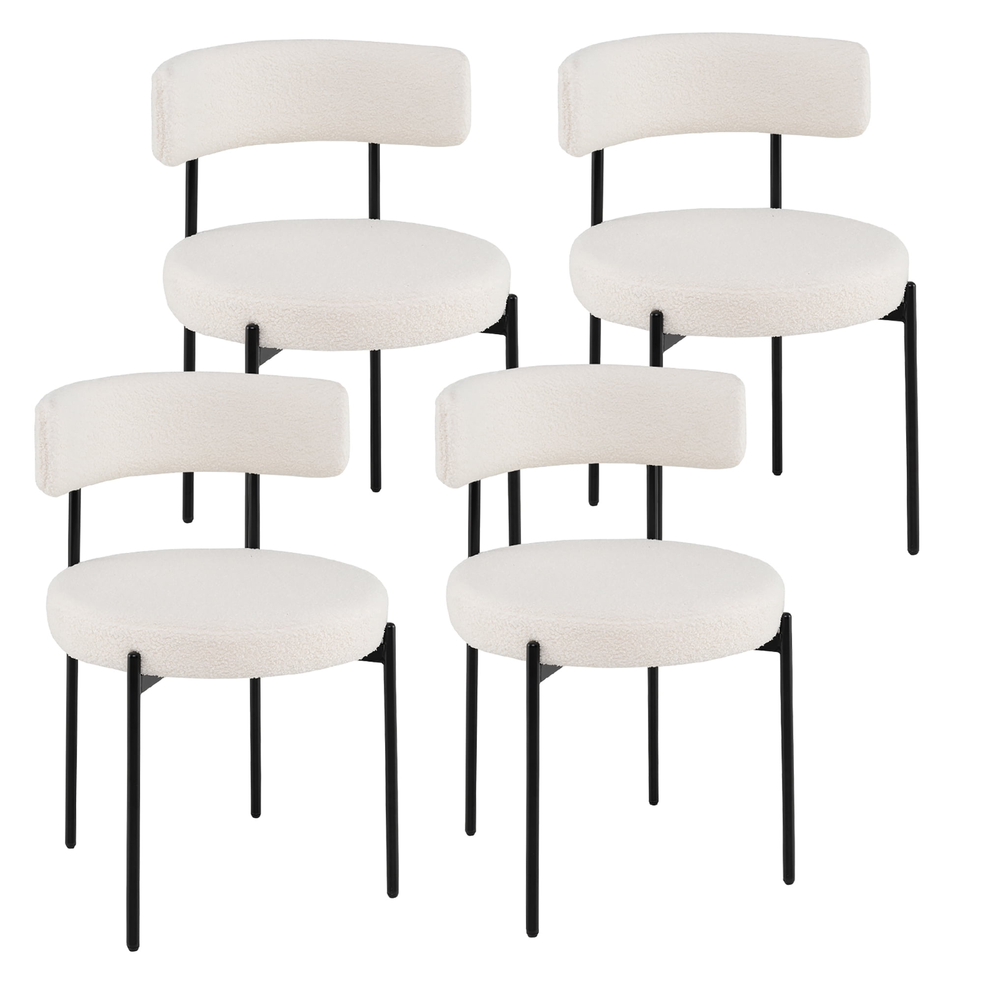 Click here for Gymax Round Dining Chairs Set Of 4 W/ Curved Backr... prices