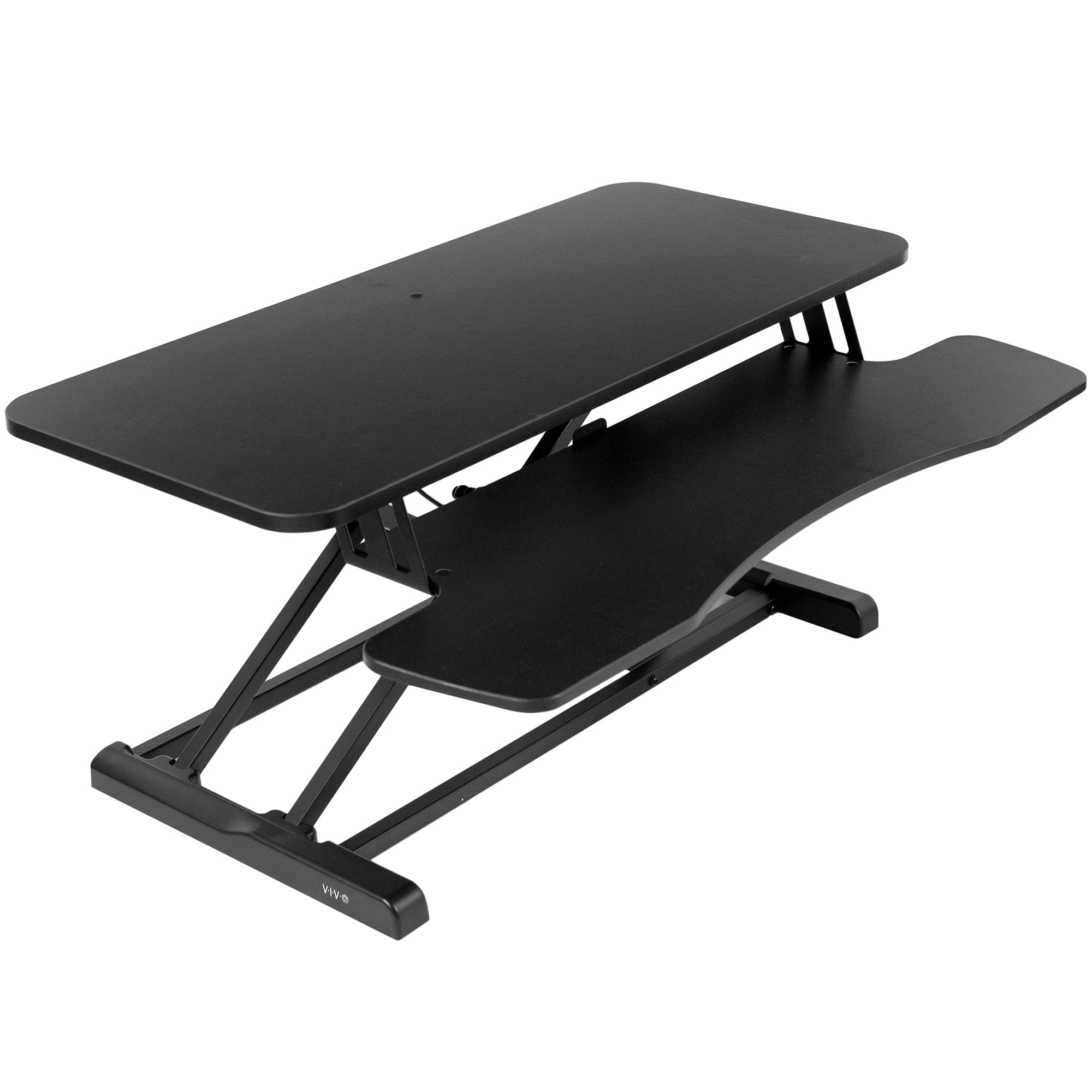 VIVO Black Height Adjustable 36" Standing Desk Monitor Riser, Sit Stand ...