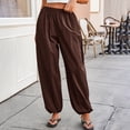 Breezora Women's Balloon Pants Trendy Casual Elastic Waist Wide Leg ...