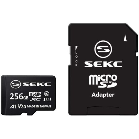 SEKC 256GB MicroSDXC Memory Card with Adapter - UHS-I U3, A1, V30, 4K ...