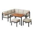Mainstays Oakleigh 4-Piece Outdoor Patio Sectional Dining Set, Seats 6 ...