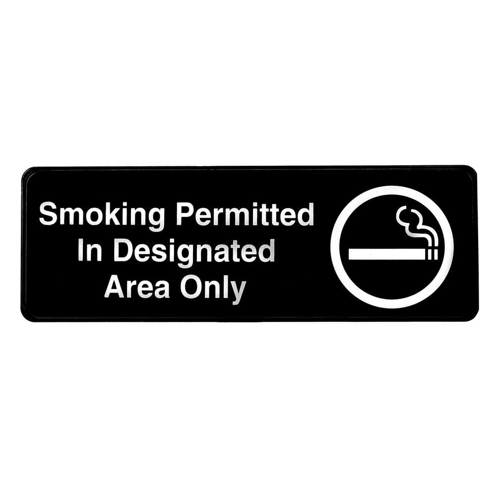 Alpine "Smoking Permitted in Designated Area Only" Sign, 9 in. x 3 in ...