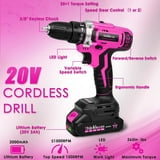 ThinkLearn Pink Tool Kit with 20V Cordless Drill 265 in-lbs, DIY Lady's ...