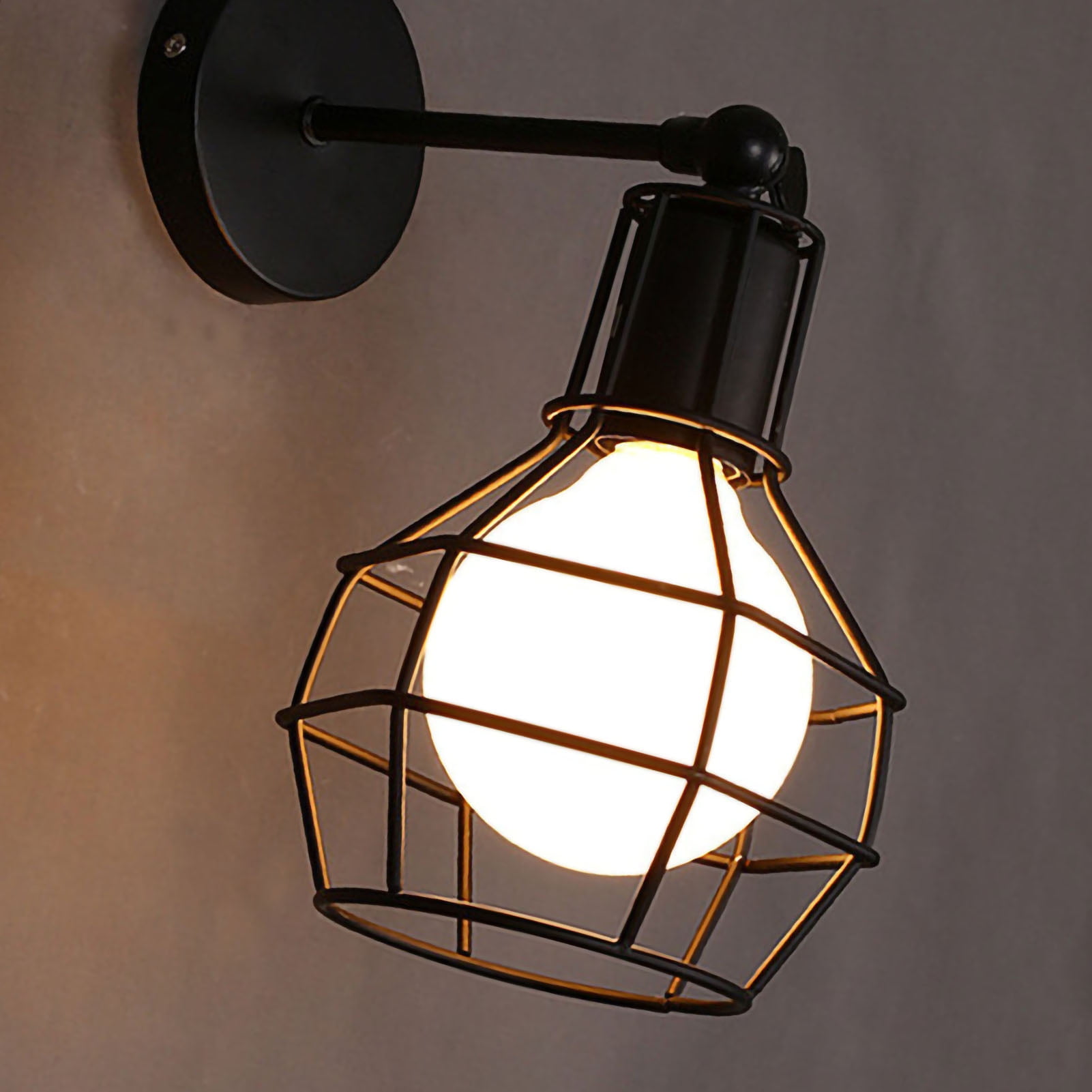 Metal Light Cage Metal Cage Lamp Shade Wall Mount Light Cage Vintage ...