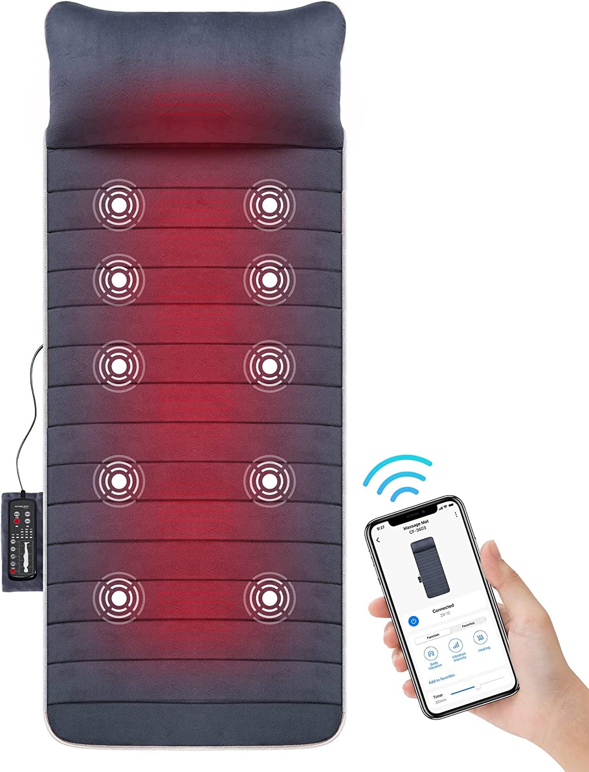 Snailax Massage Mat With Heat App Control Full Body Massage Pad With