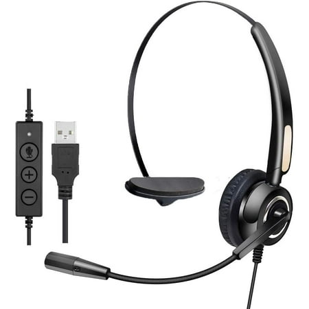 【2021 Upgraded】 USB Headset with Microphone, Computer Headsets with ...