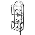 4-Tier Black Bakers Rack Plant Stand with Leaves - Walmart.com