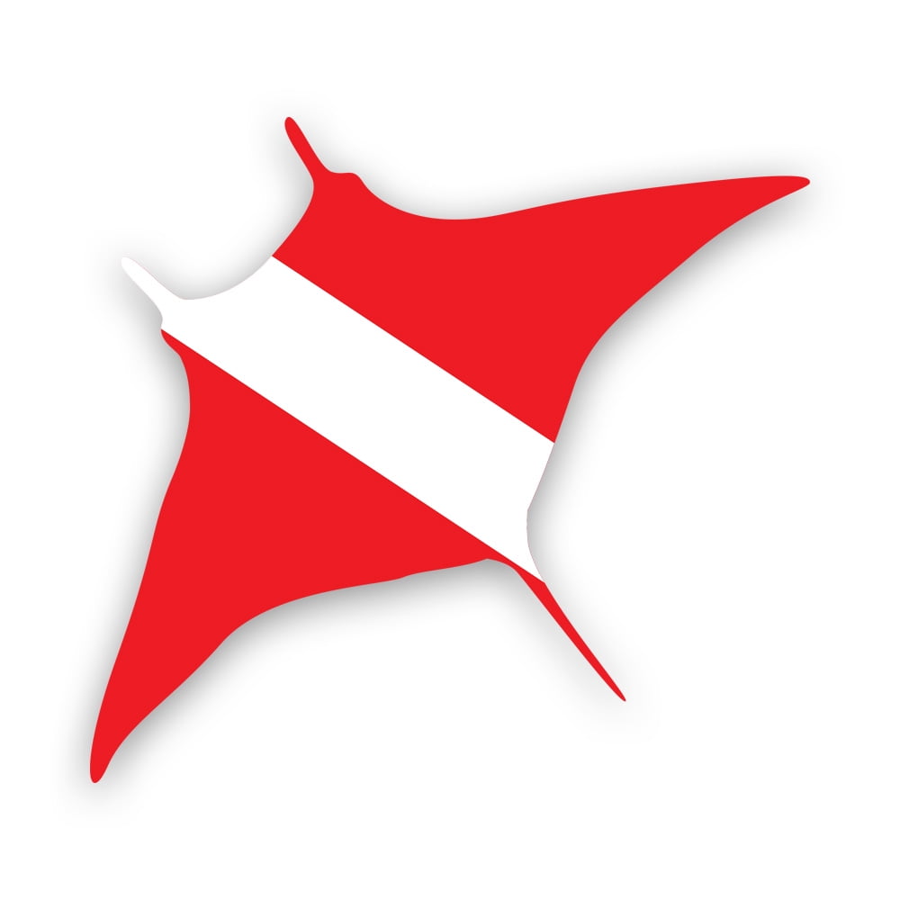 Manaray Dive Flag Sticker Decal - Self Adhesive Vinyl - Weatherproof ...