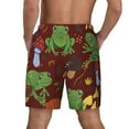 Goofa Frogs and Mushrooms Printed Men's Swim Trunks Board Shorts Quick ...
