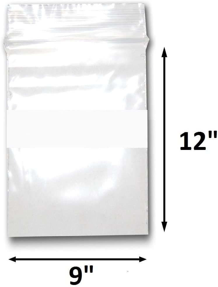 200 Bags of 9" x 12" 2 Mil Clear Plastic Reclosable Zip Poly Bags with ...